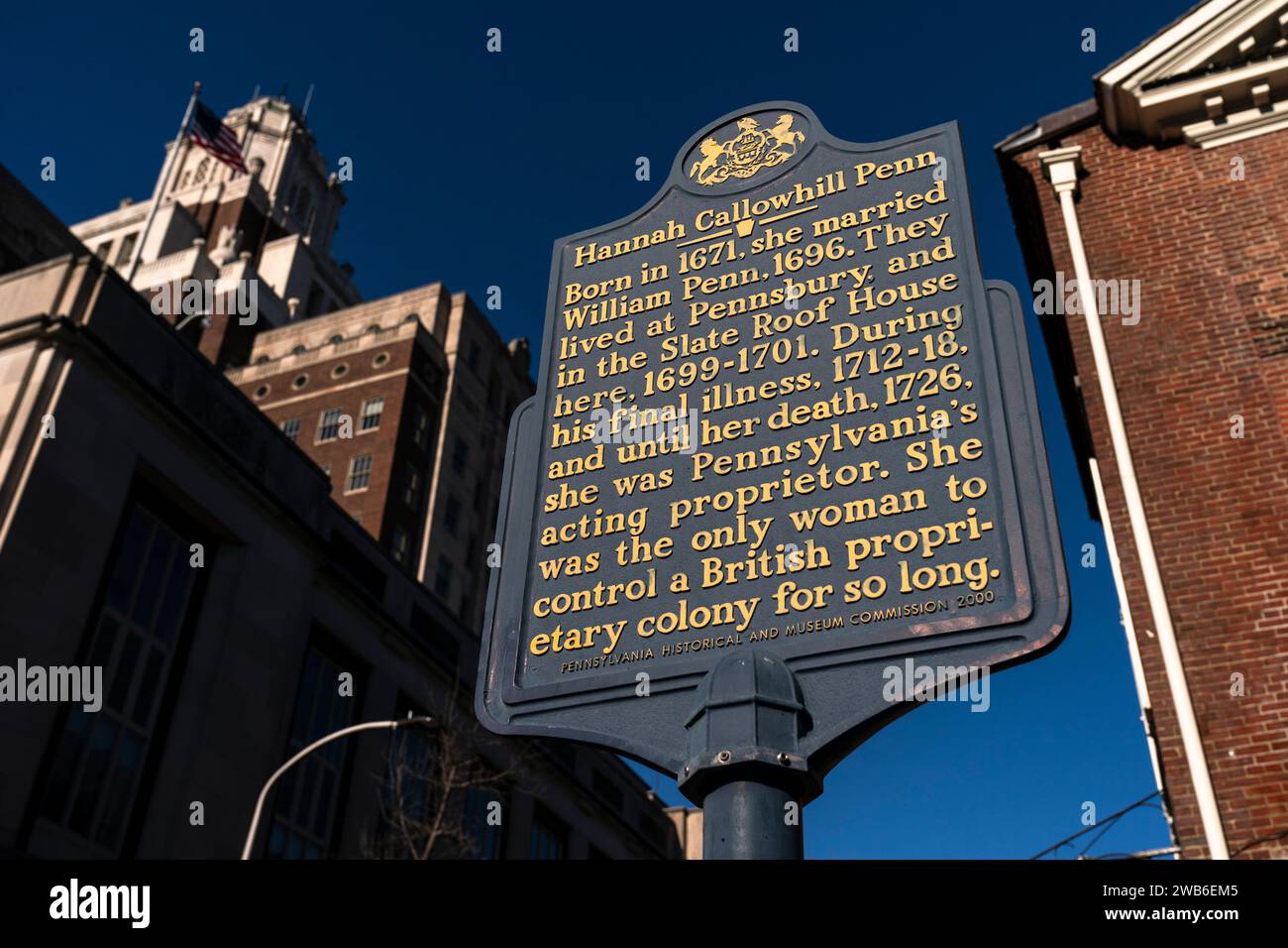 A historical marker is posted at Welcome Park in Philadelphia, Monday ...