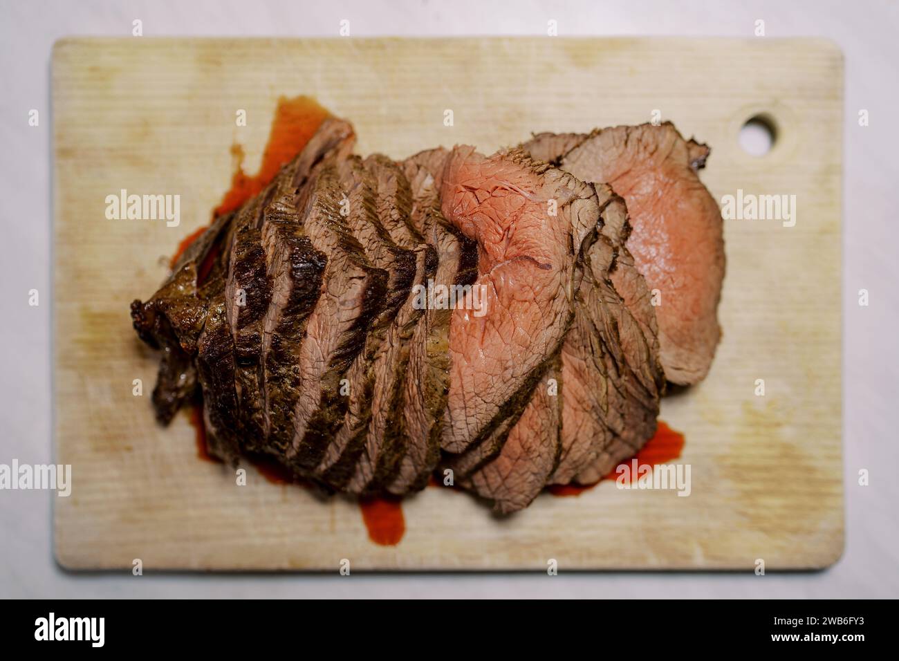 Board slices juicy blood hi-res stock photography and images - Alamy