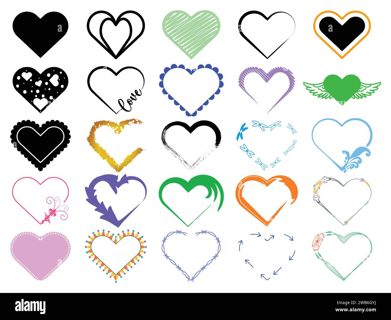 Abstract hand drawn heart Stock Vector Images - Alamy
