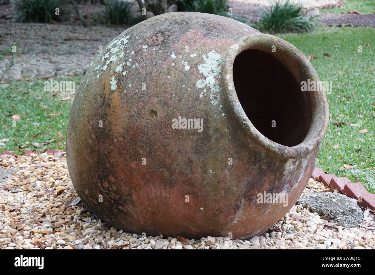 Close up of the large clay jar at the Fountain of Youth Archeological ...