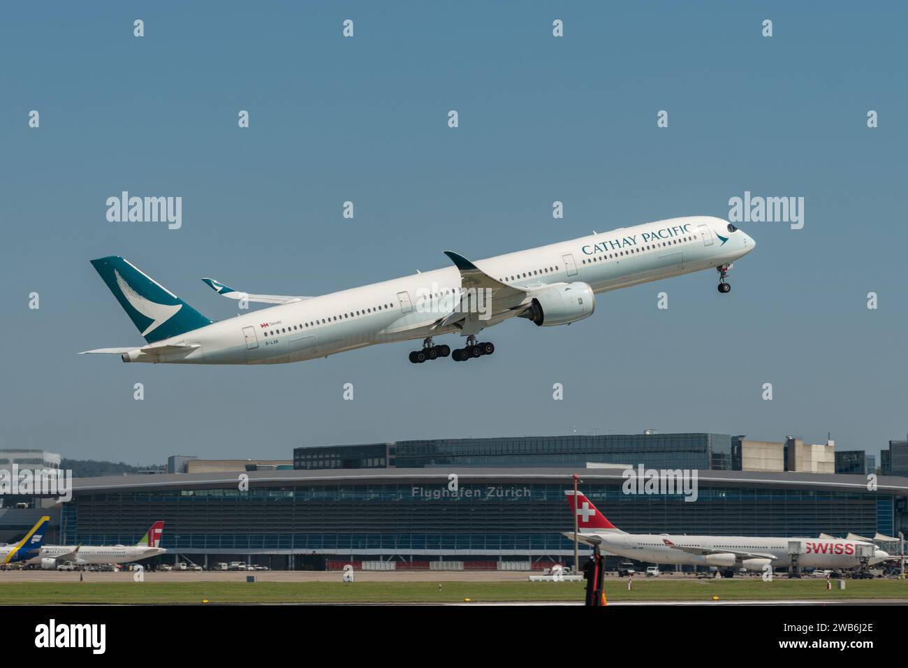 Zurich, Switzerland, September 6, 2023 B-LXB Cathay Pacific Airbus A350 ...
