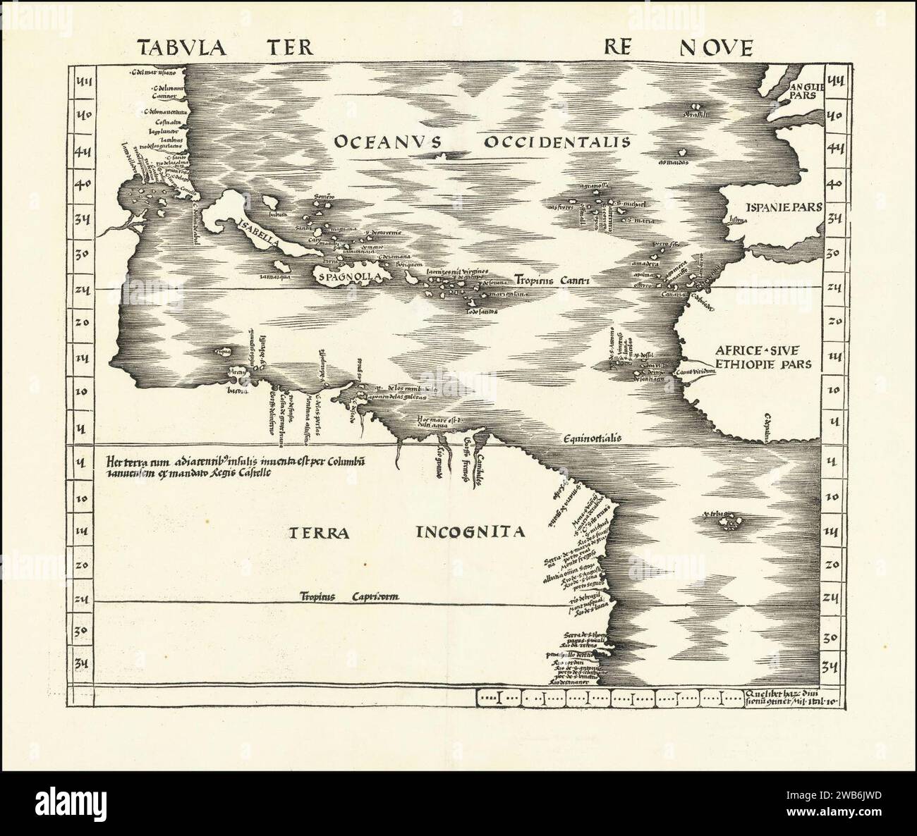 1513 Admiral's Map by Martin Waldseemüller Stock Photo - Alamy