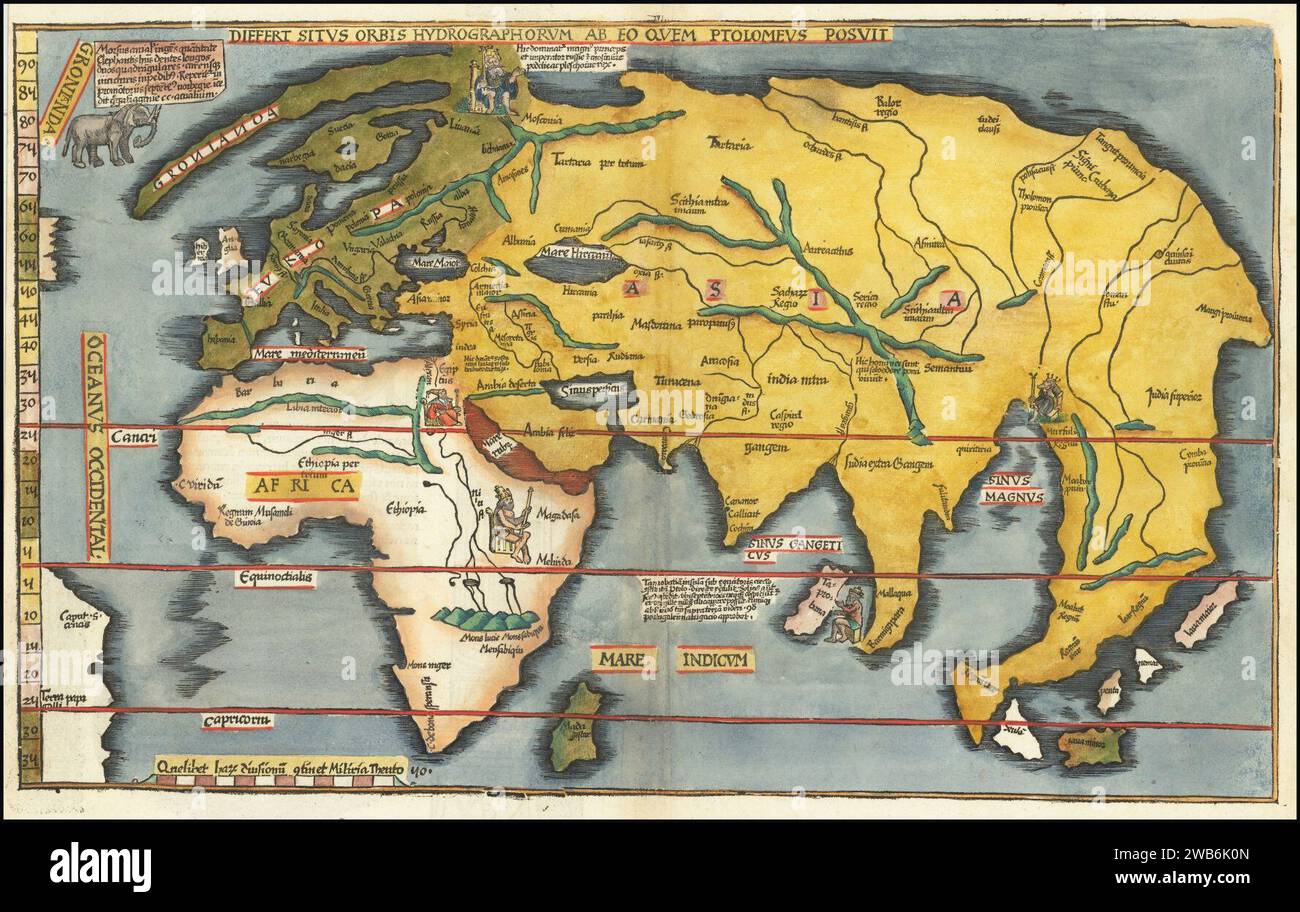 1522 map of the world by Lorenz Fries Stock Photo - Alamy