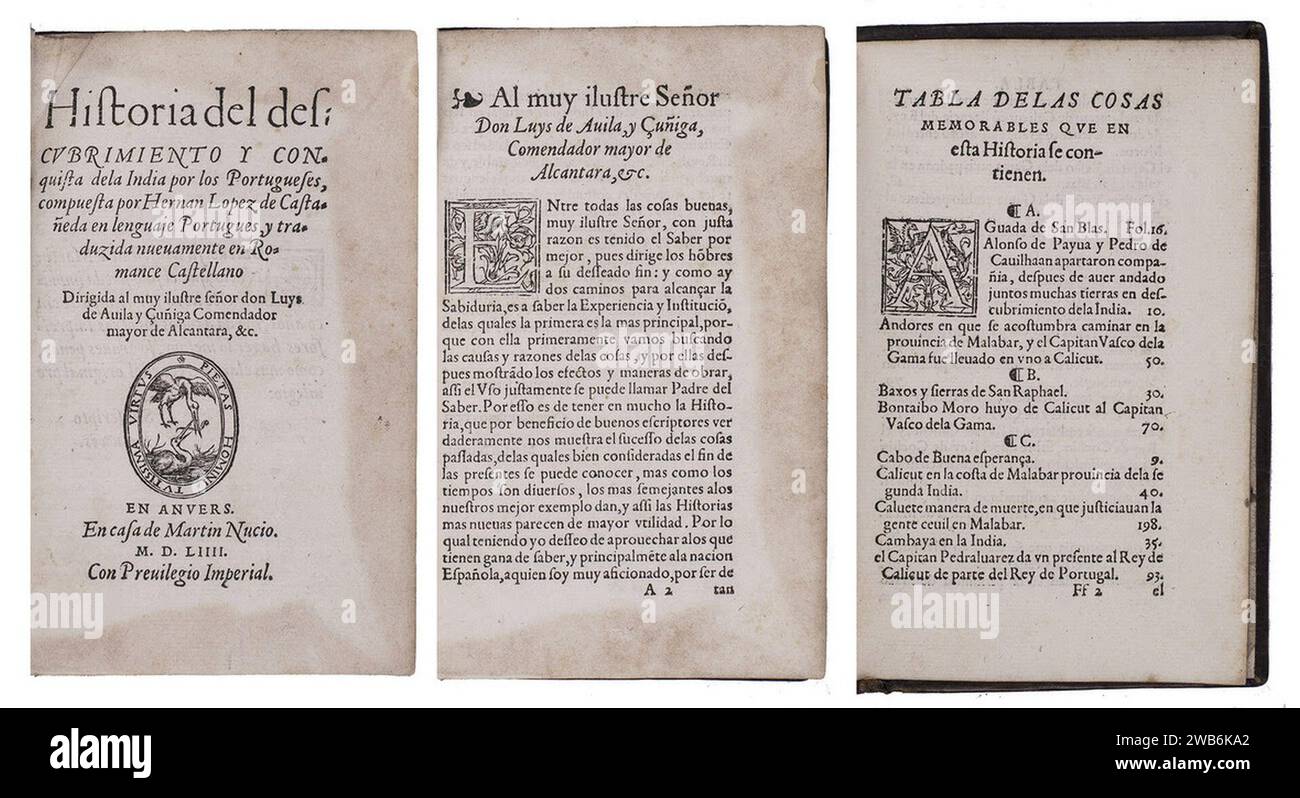 1554 Castanheda Historia del descubrimiento y conquista de la India por ...