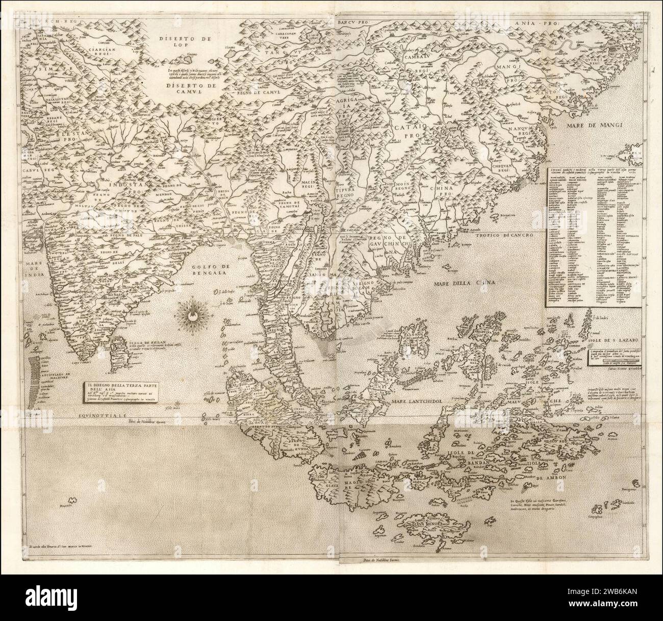 1561 map of East Asia by Giacomo Gastaldi, published in 1580 Stock ...
