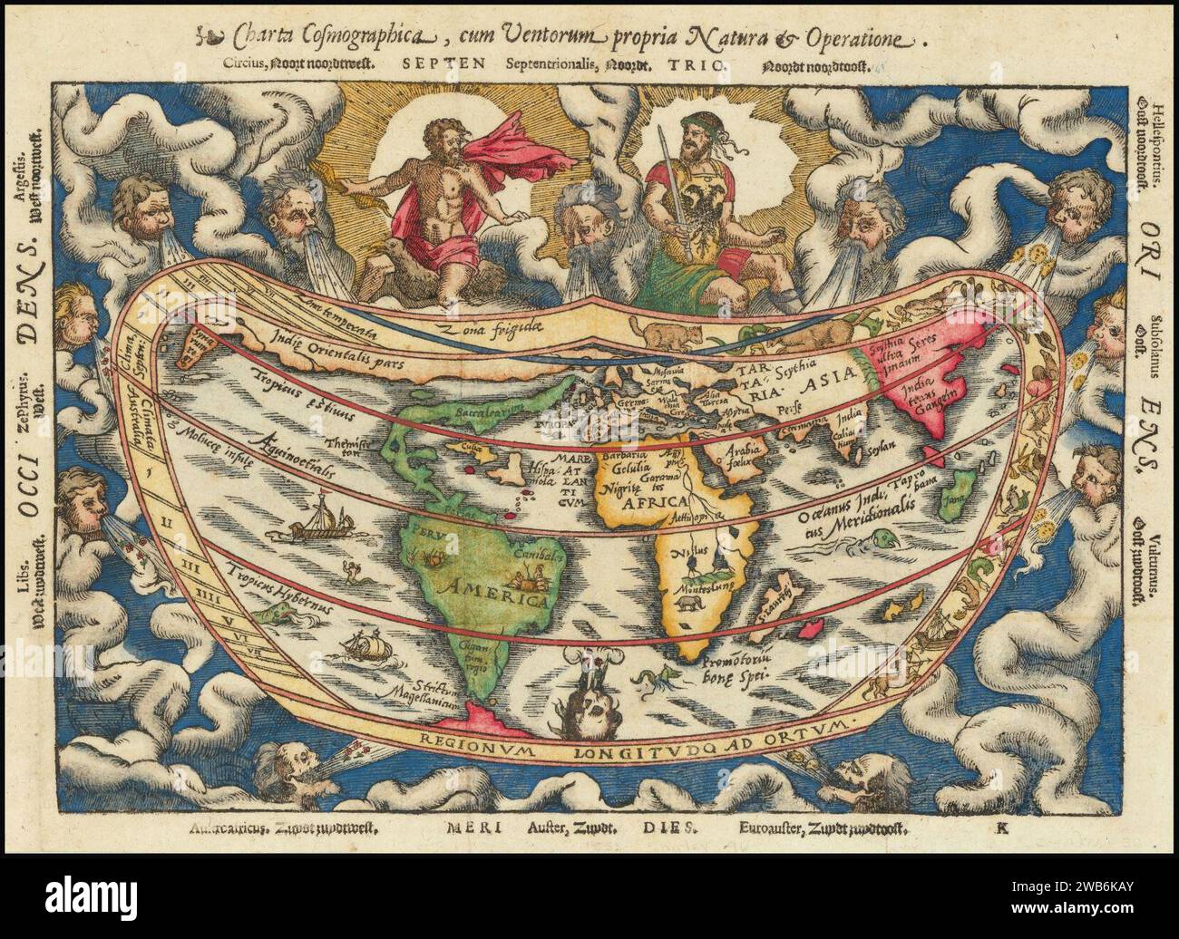 1553 map of the world by Peter Apian Stock Photo - Alamy