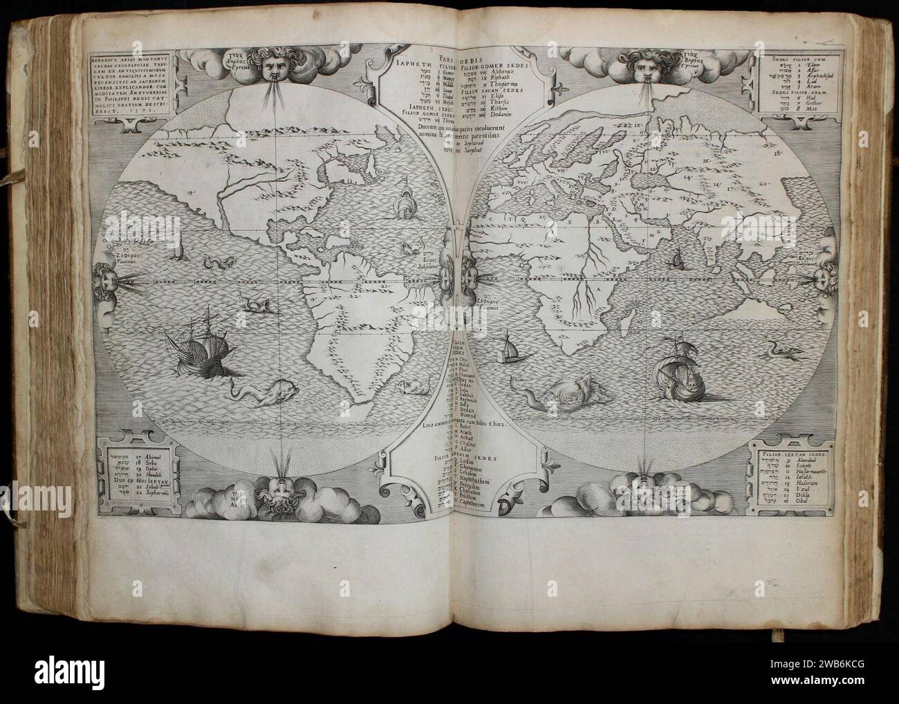 1571 map of the world by Arnoldus Montanus Stock Photo - Alamy