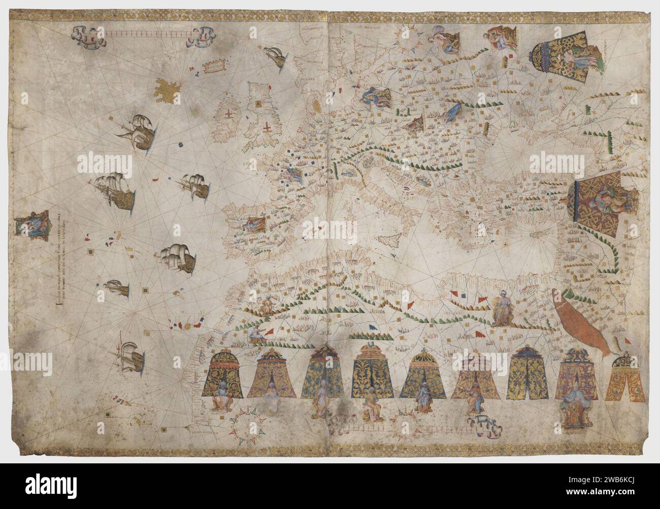 1563 Portolan chart of the Mediterranean Sea, the Black Sea and ...