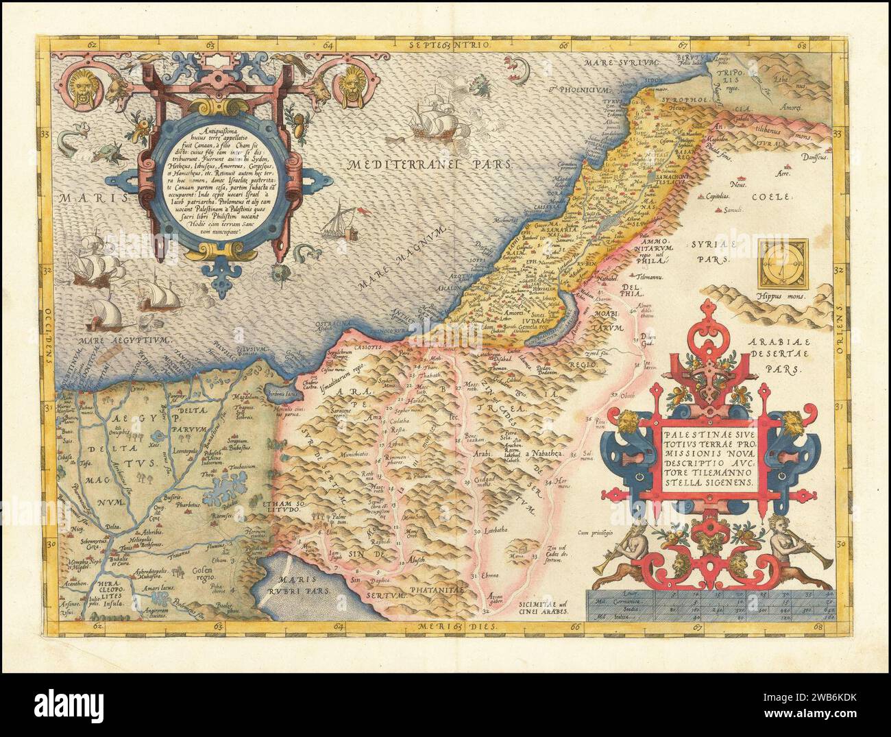 1573 map of Palestine by Abraham Ortelius Stock Photo - Alamy