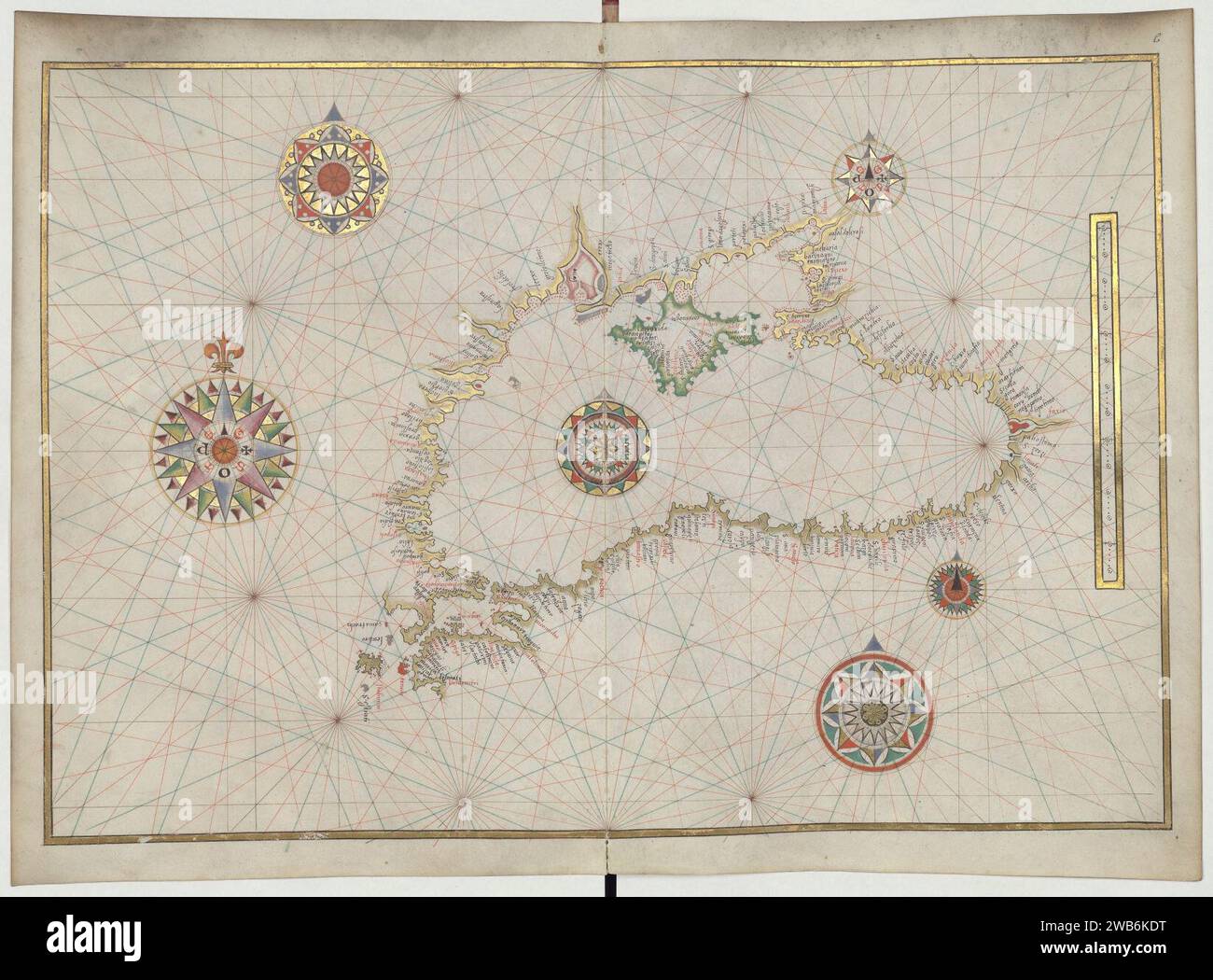 1572 Portolan chart of the Black Sea and the Sea of Marmara by Diogo ...