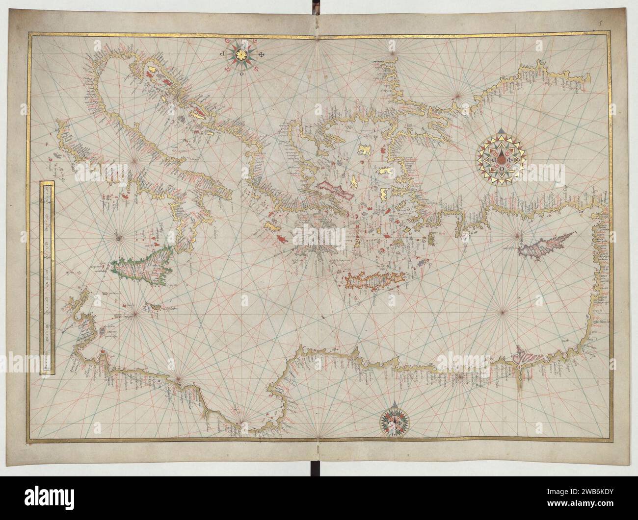 1572 Portolan chart of the Central and Eastern Mediterranean Sea by ...