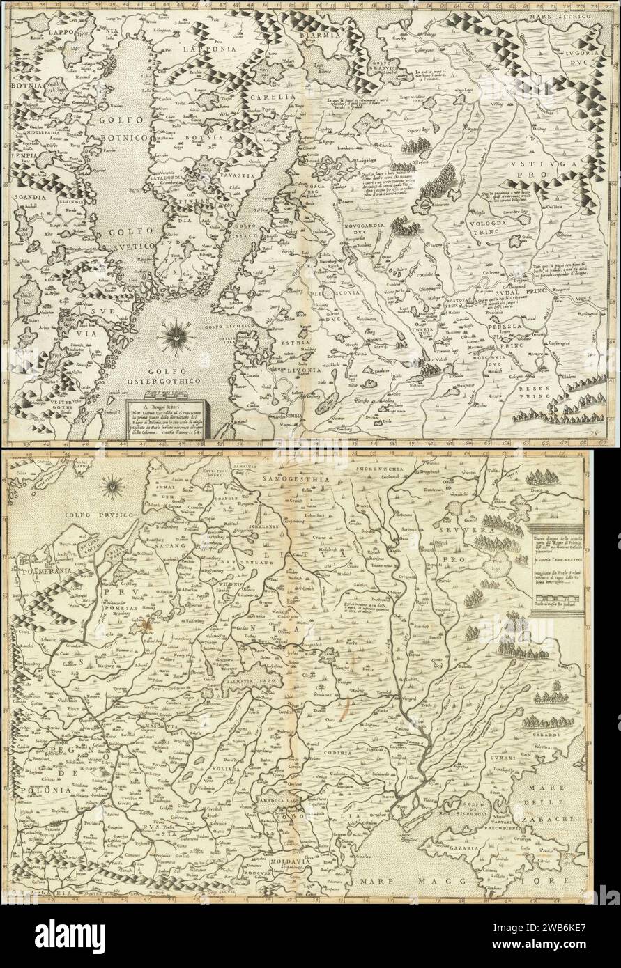 1568 map of Poland by Paolo Forlani Stock Photo - Alamy