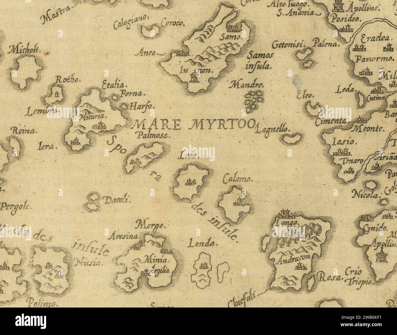 1578 map of Mare Myrtoo by Cornelis de Jode Stock Photo - Alamy