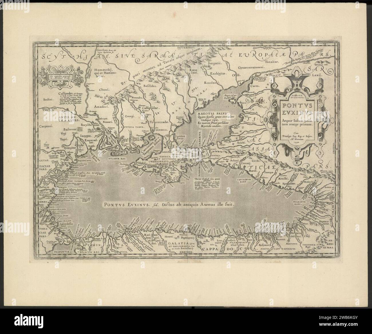 1590 map of the Black Sea by Abraham Ortelius Stock Photo - Alamy
