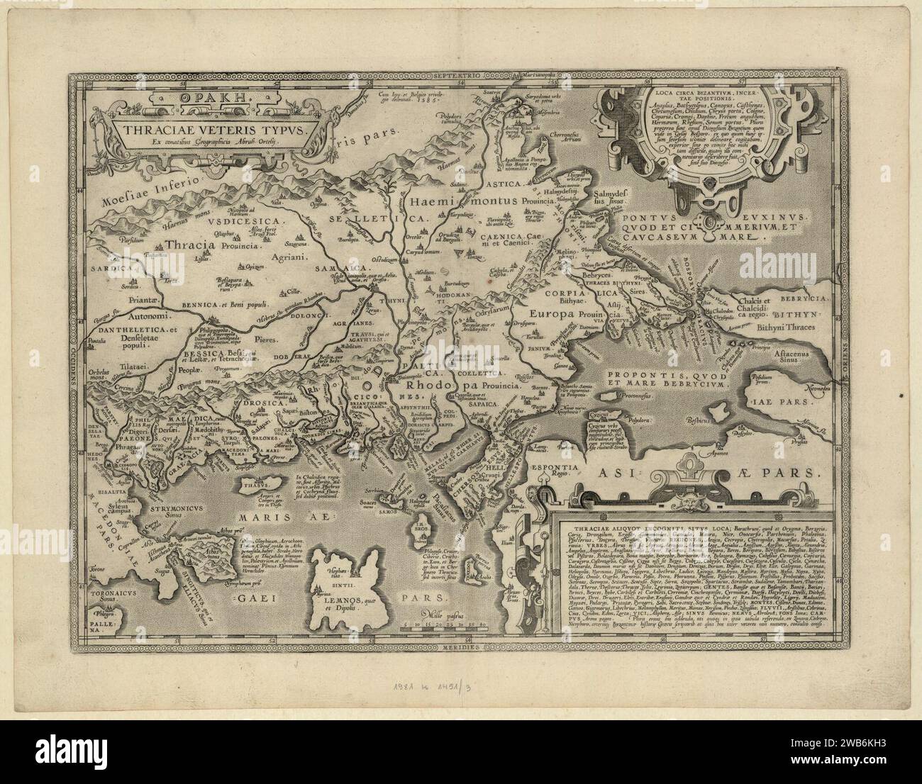 1590 map of Thrace by Abraham Ortelius Stock Photo - Alamy