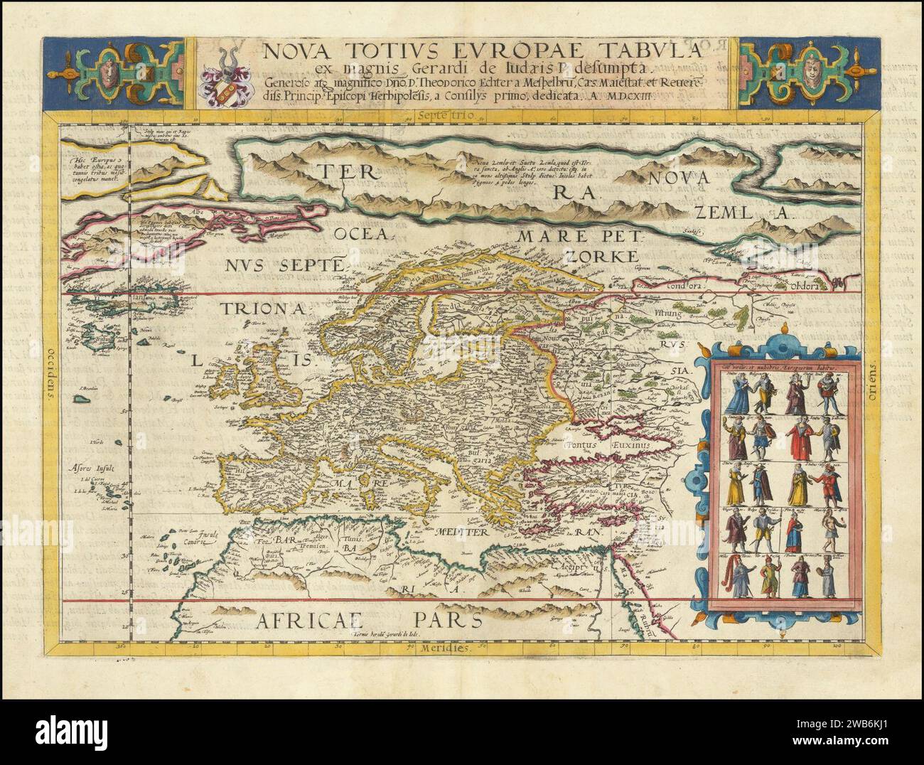 1593 map of Europe by Gerard de Jode Stock Photo - Alamy