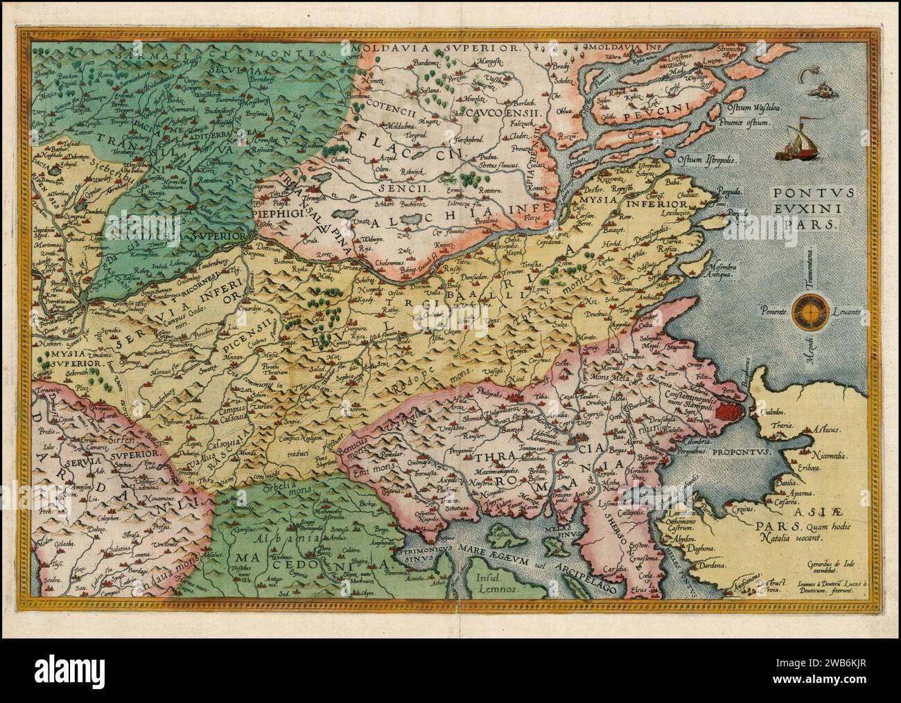 1593 map of the Eastern Balkan Peninsula Stock Photo - Alamy