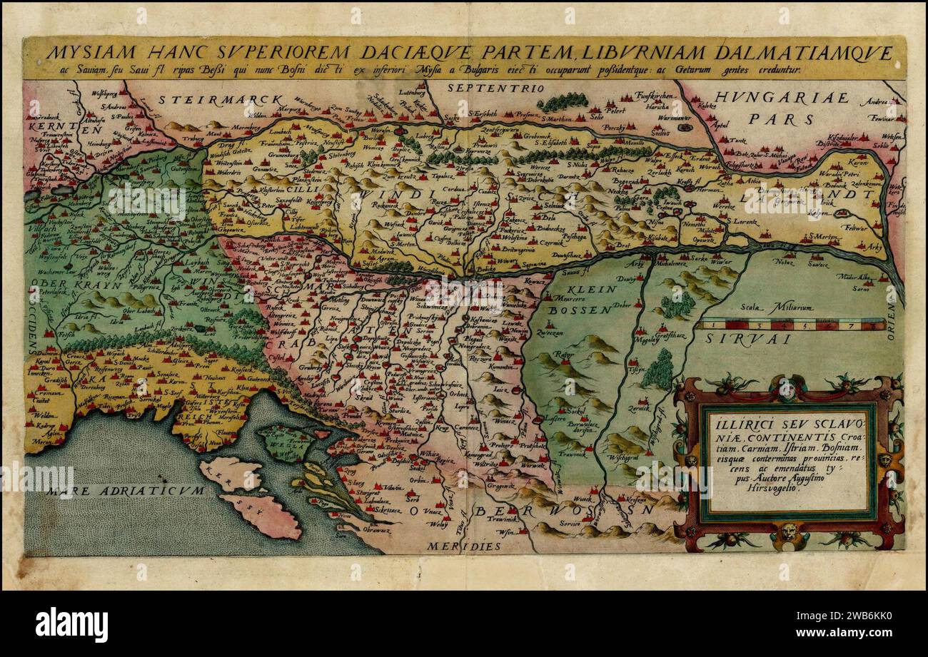 1593 map of the Northern Balkan by Cornelis de Jode Stock Photo - Alamy
