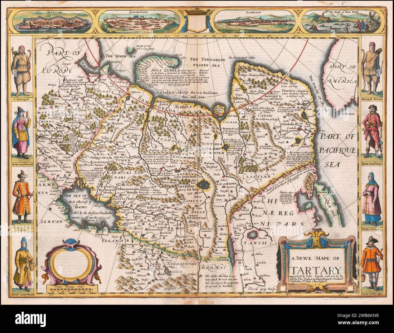 1626 map of Tartary by John Speed Stock Photo - Alamy
