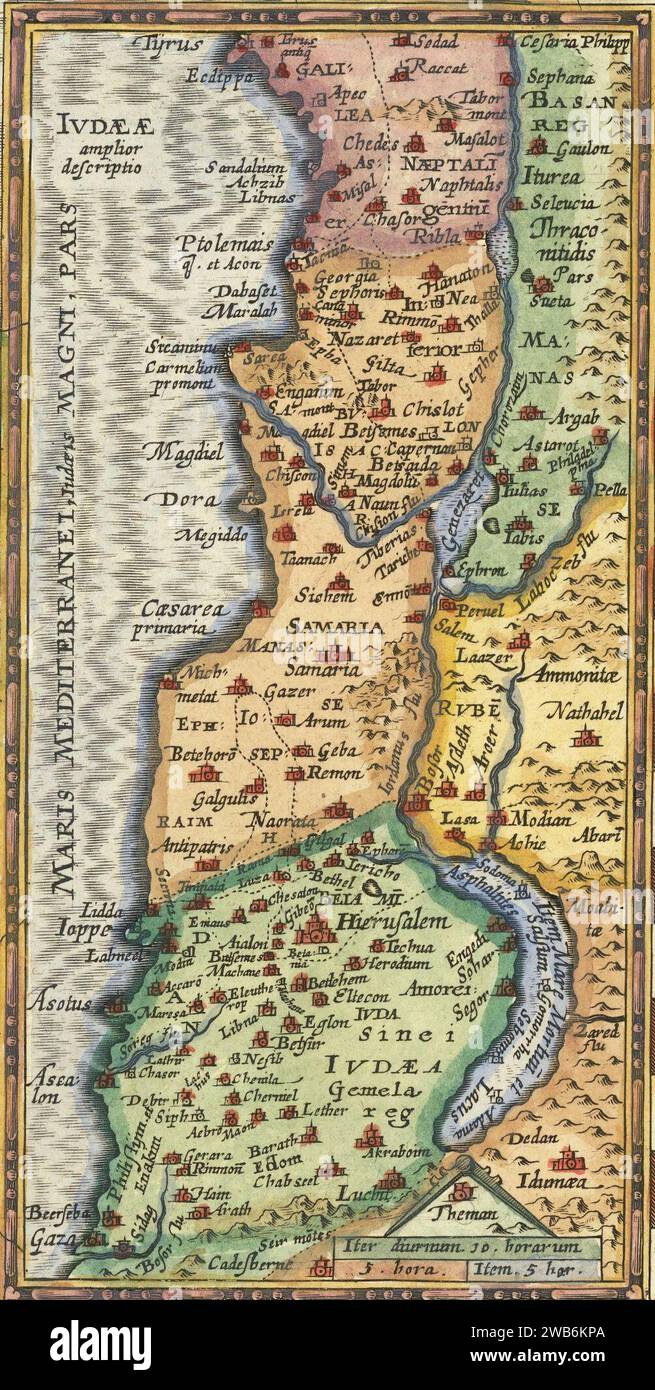 1624 detail map of the Holy Land by Abraham Ortelius Stock Photo - Alamy