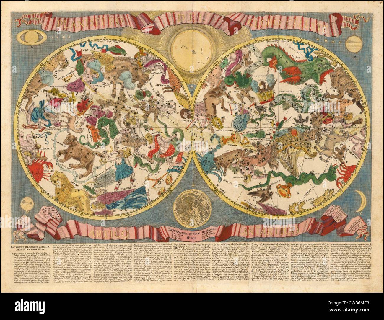 1687 celestial map - Planisfero Del Globo Celeste Stock Photo - Alamy