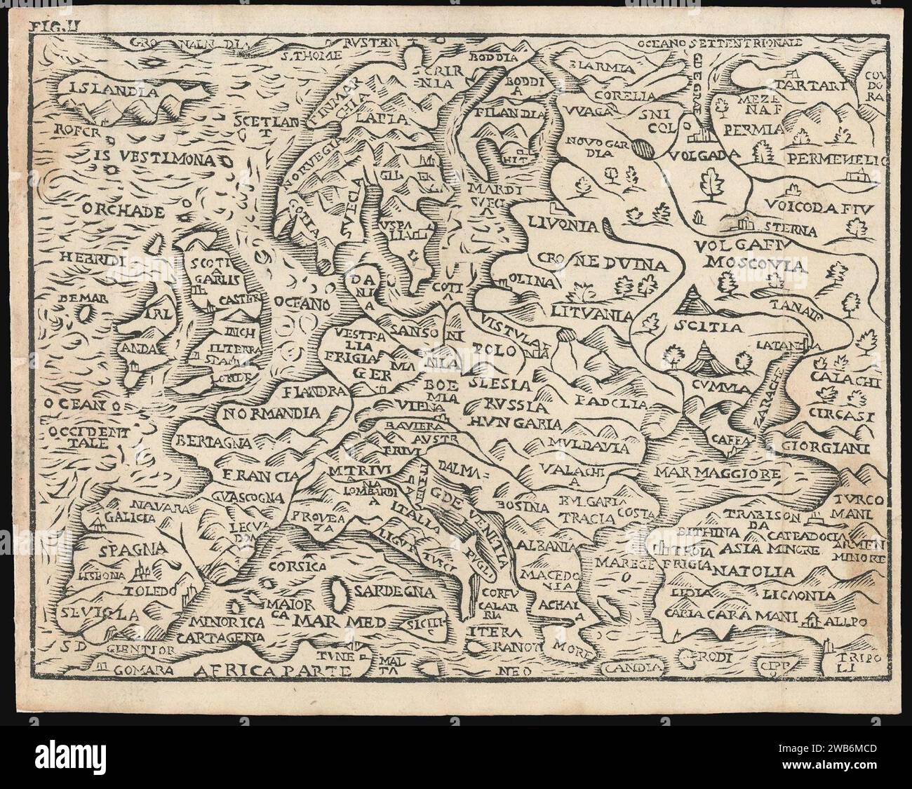 Woodcut map hi-res stock photography and images - Alamy