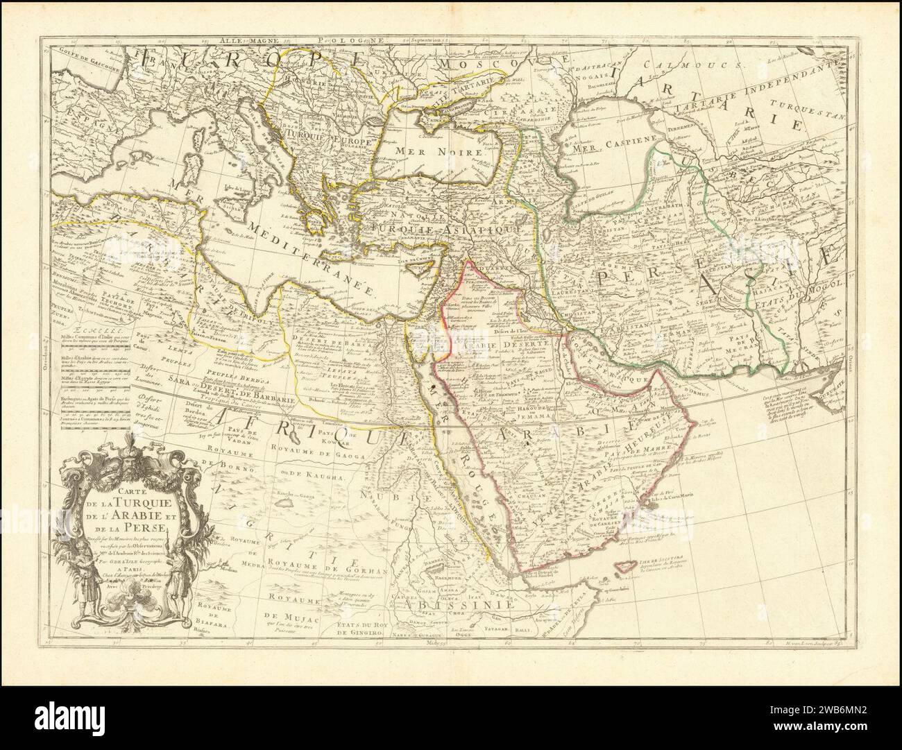 1701 map - Carte De La Turquie De L'Arabie et De La Perse Stock Photo ...