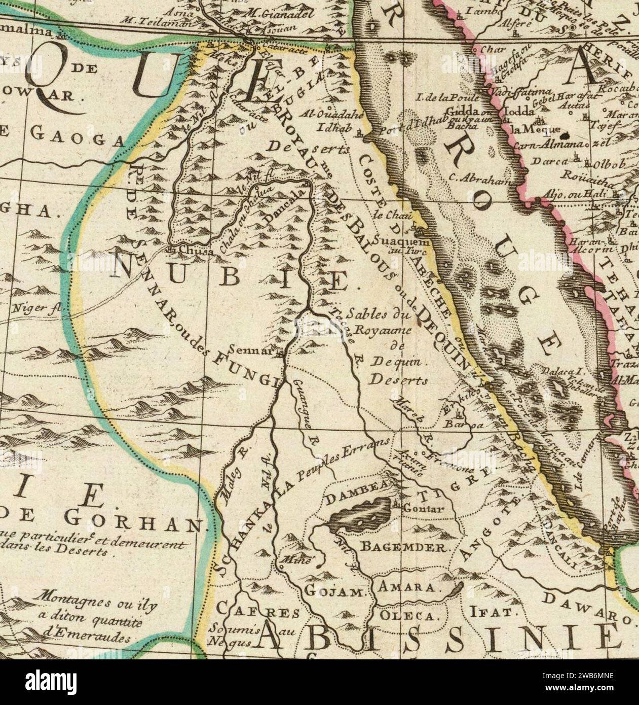 1701 Guillaume Delisle map of the Ottoman and Persian Empires (Nubia ...