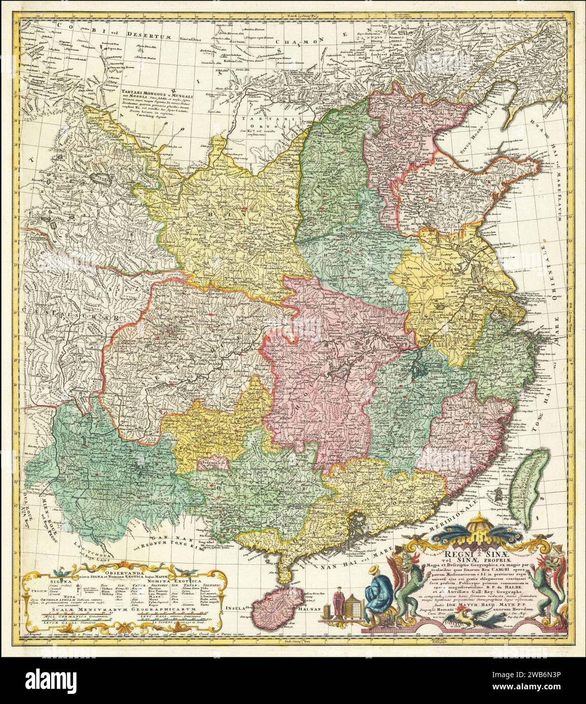1740 map of China, published by Homann Heirs Stock Photo - Alamy