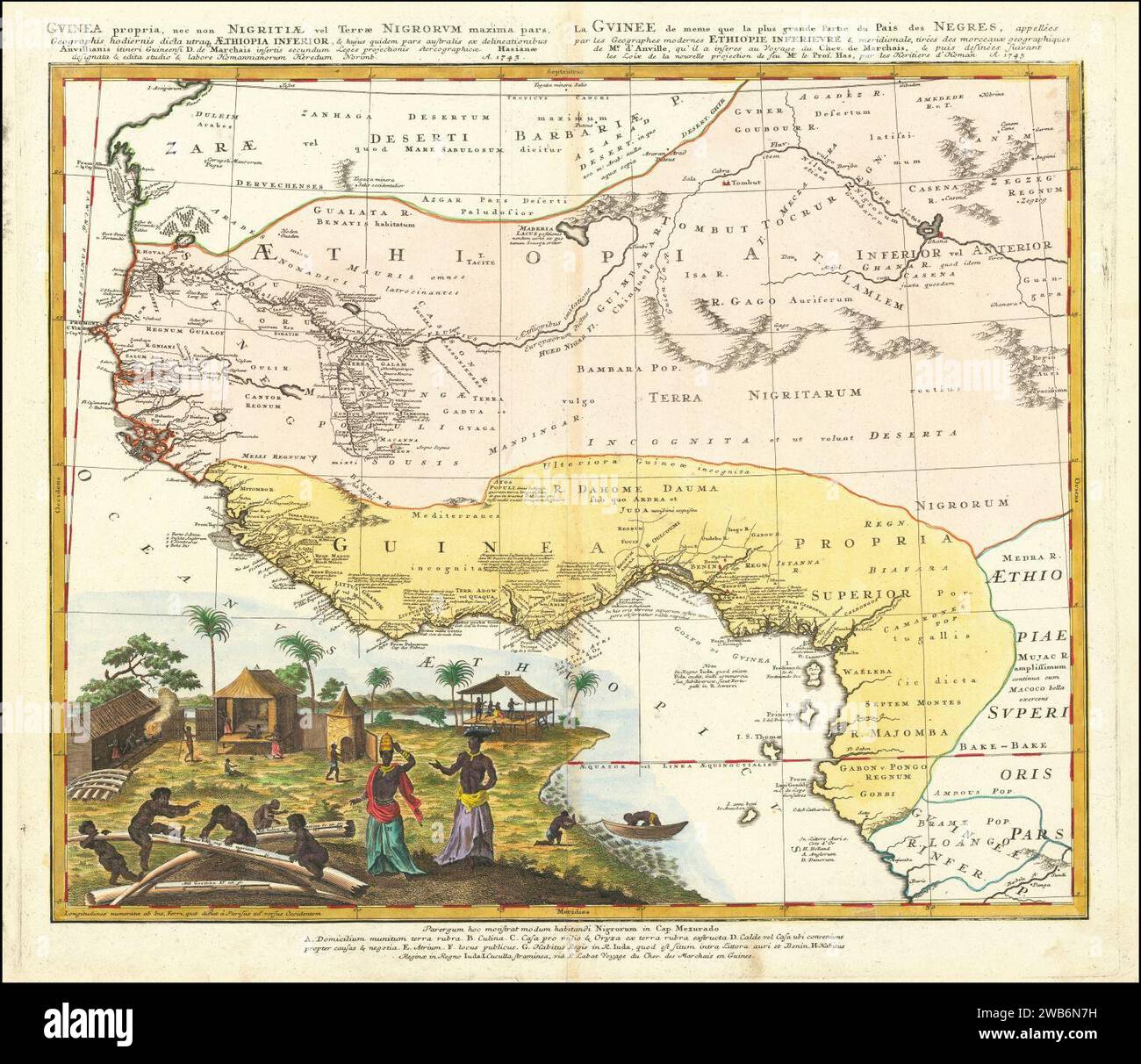1743 map of West Africa by Johann Matthias Hase Stock Photo - Alamy