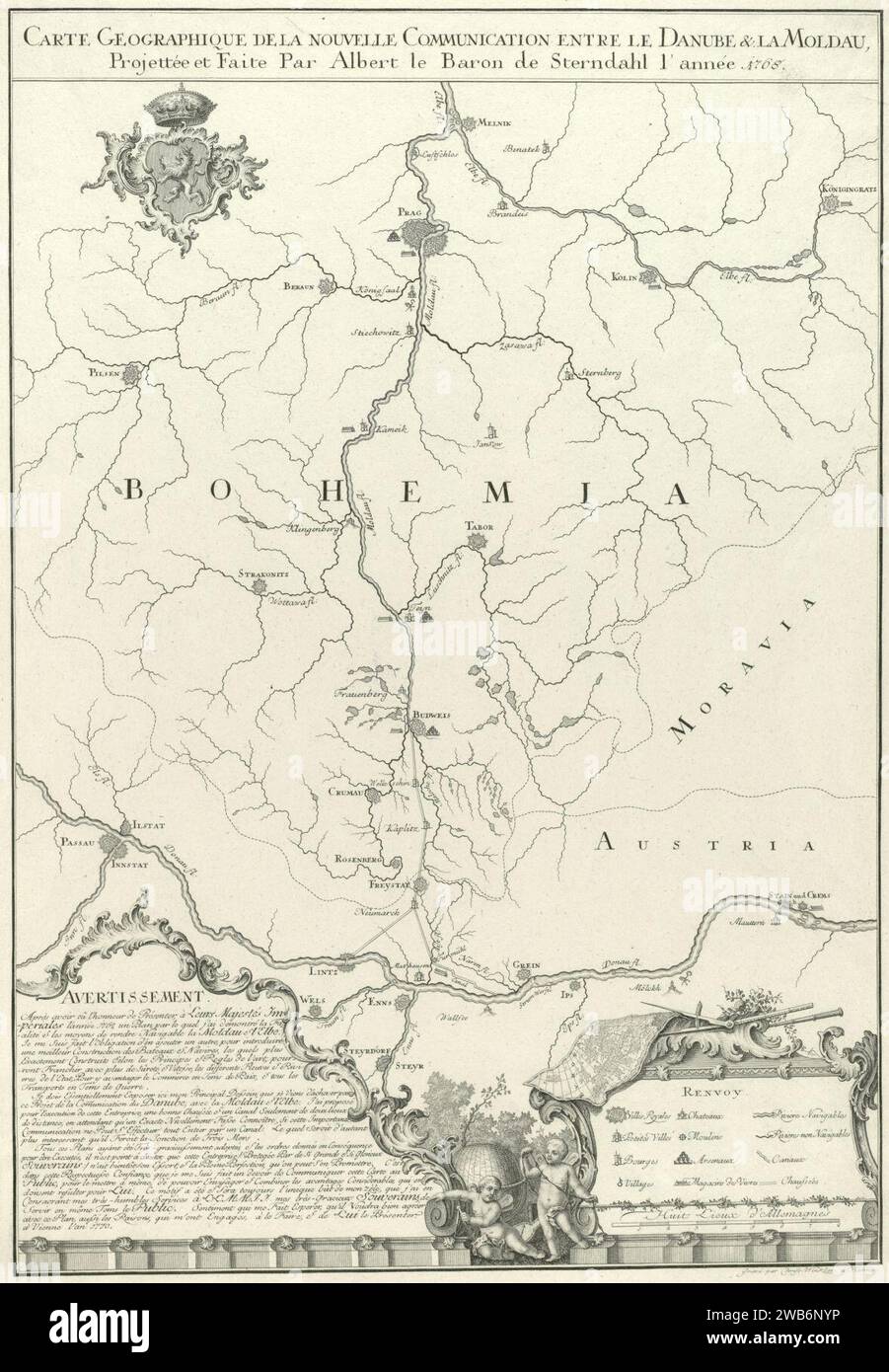 1768 map - Carte Geographique de la nouvelle Communication entre le ...