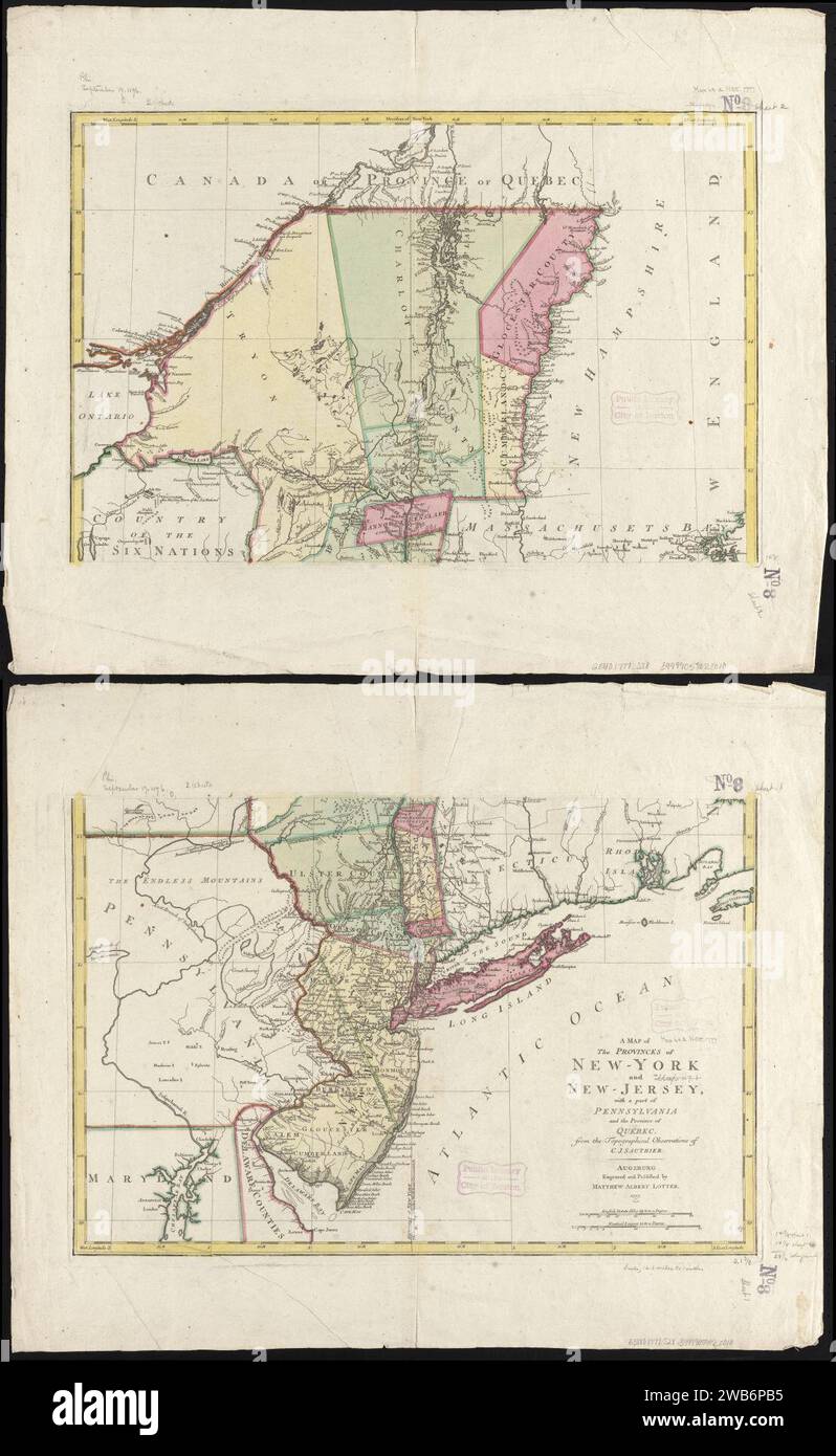1777 A map of the provinces of New-York and New Jersey, with a part of ...