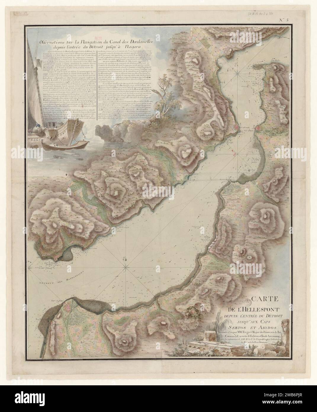 1786 map - Carte de L'Hellespont, depuis de l'entrée du détroit jusqu ...