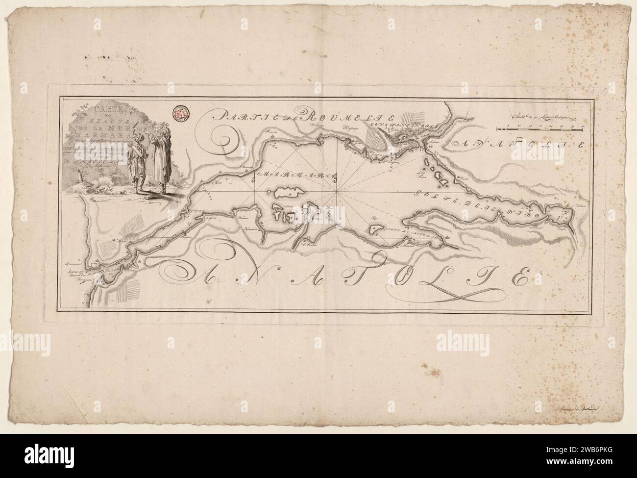 1787 Carte très exacte de la Mer de Marmara avec toutes ses profondeurs ...