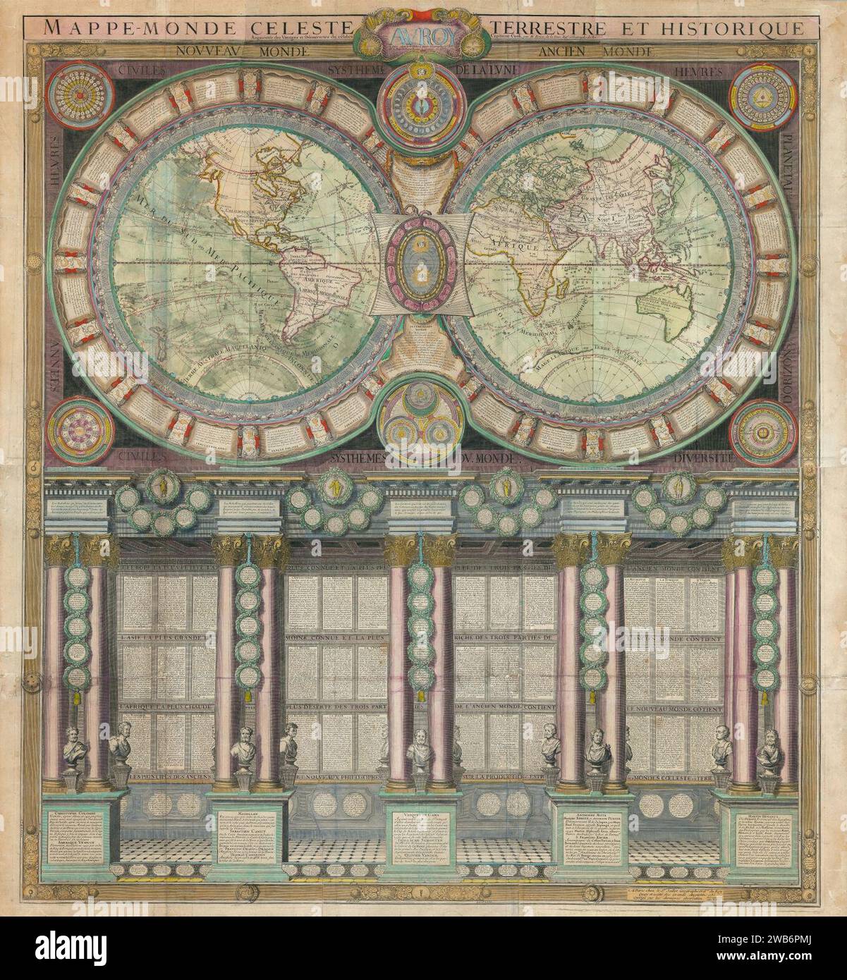 1787 world map - Mappe-Monde Celeste Terrestre et Historique Stock ...