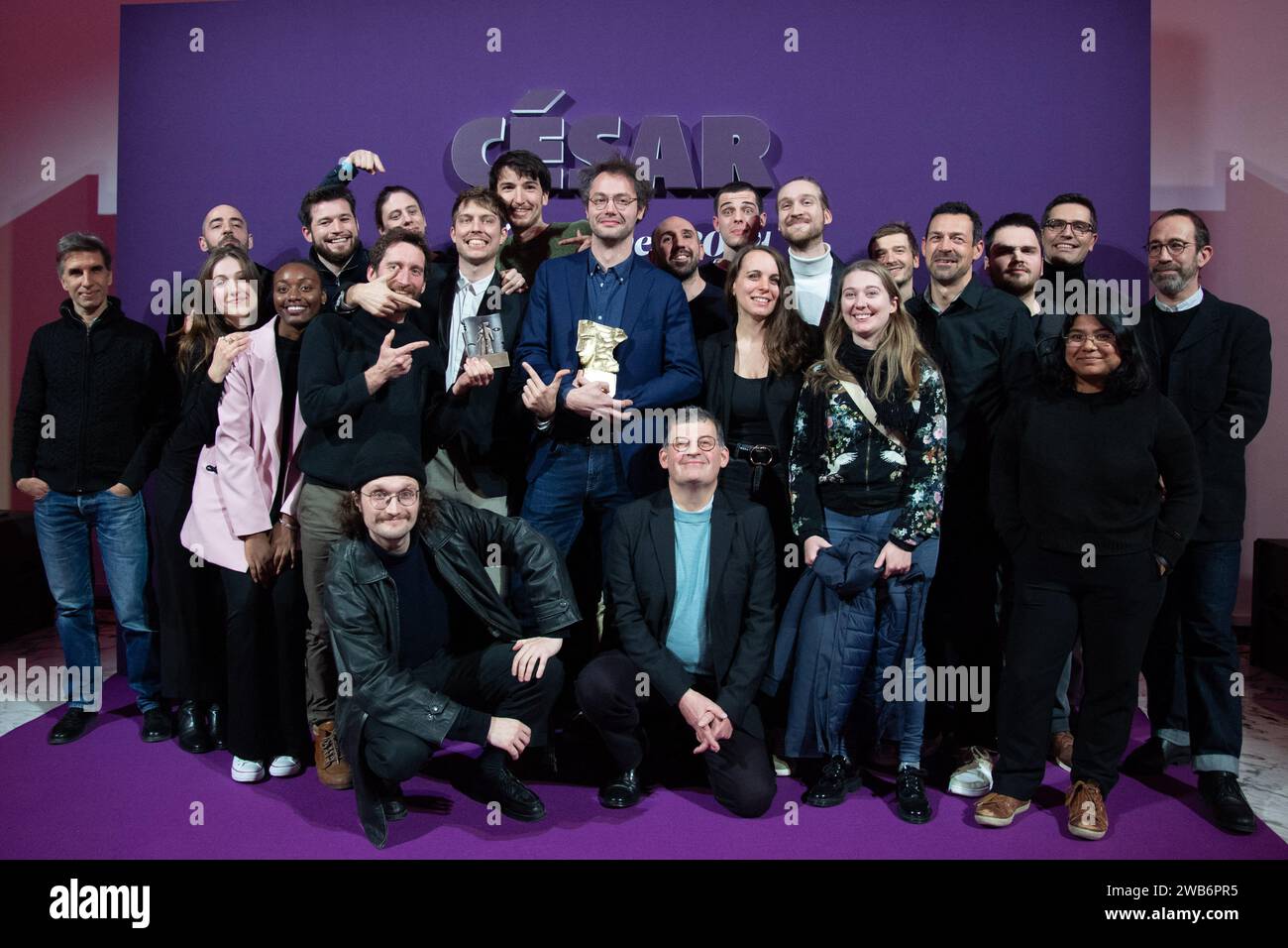 Paris, France. 08th Jan, 2024. Winners from the Polyson Company pose ...
