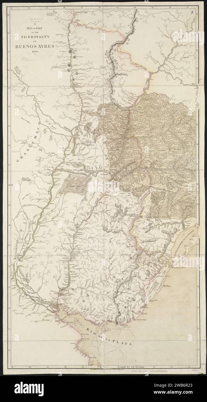 1806 A map of part of the Viceroyalty of Buenos Ayres, by Aaron ...
