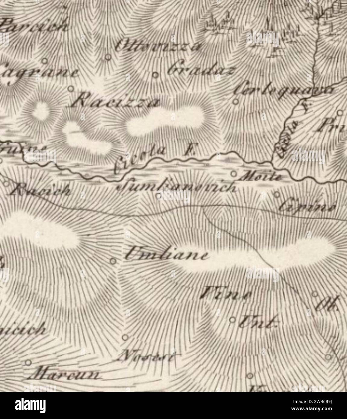 1810 map of Umljanović Stock Photo - Alamy