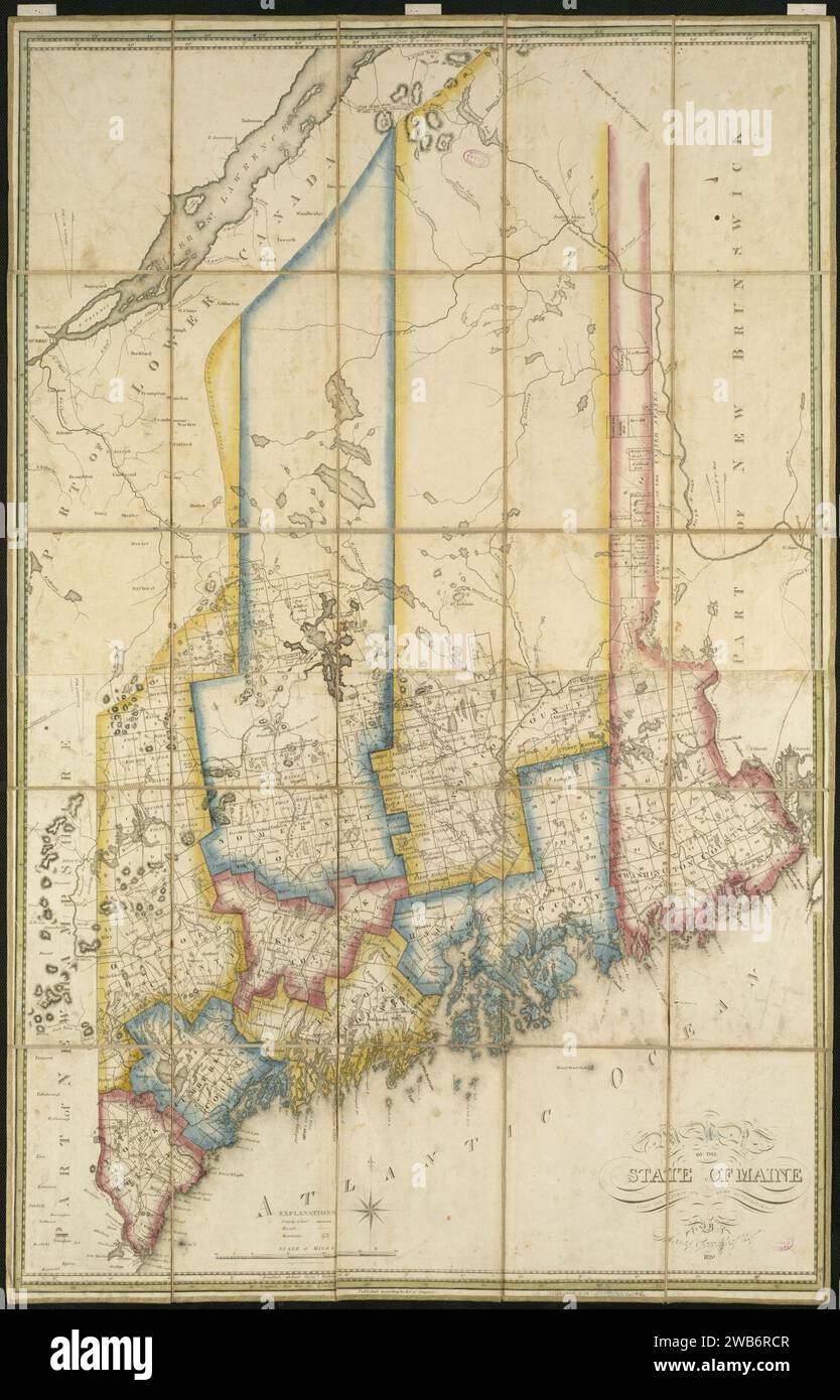 1820 Map of the state of Maine, by Moses Greenleaf and William B. Annin ...