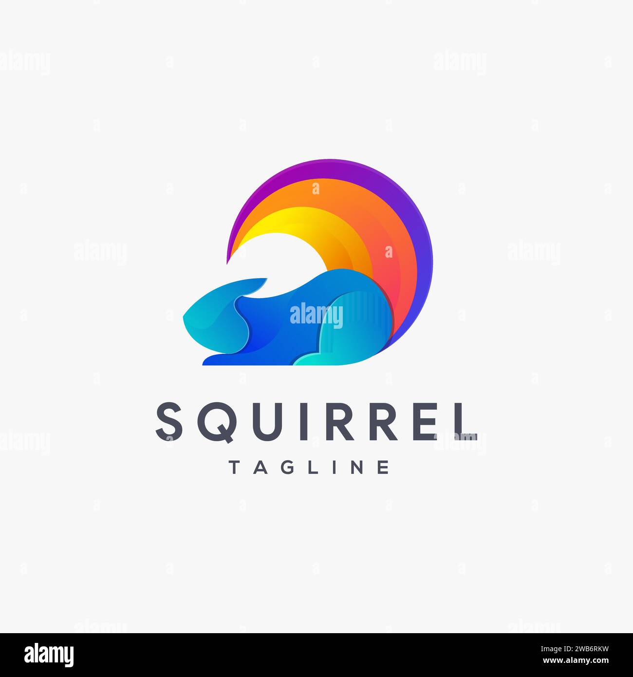 Modern geometric squirrel logo icon vector template on white background ...