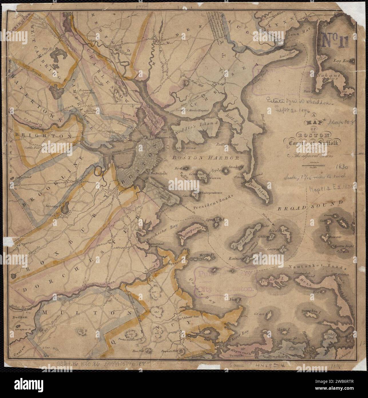 Map of boston 1830 hi-res stock photography and images - Alamy