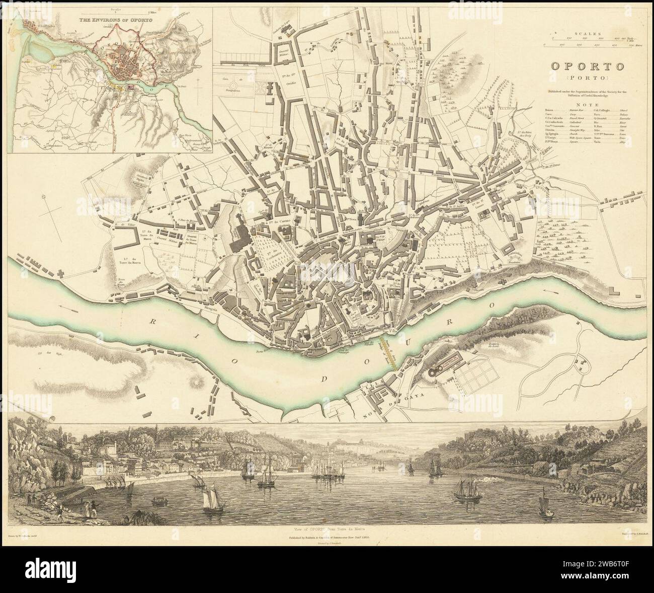1833 map of Porto Stock Photo - Alamy