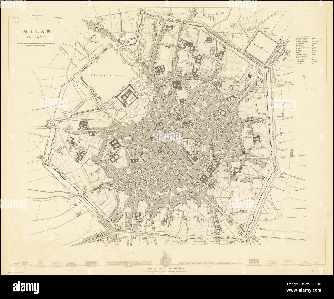 Historical map of milan hi-res stock photography and images - Alamy