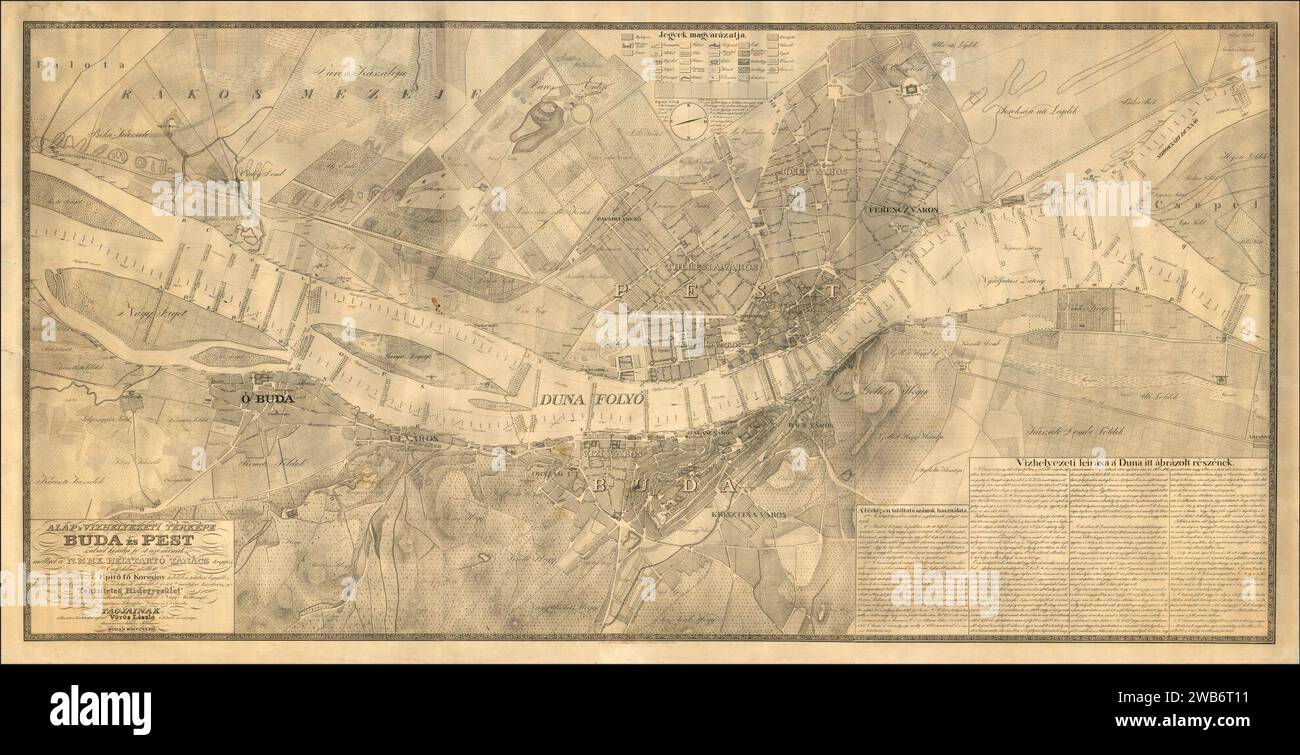 Vintage budapest map hi-res stock photography and images - Alamy