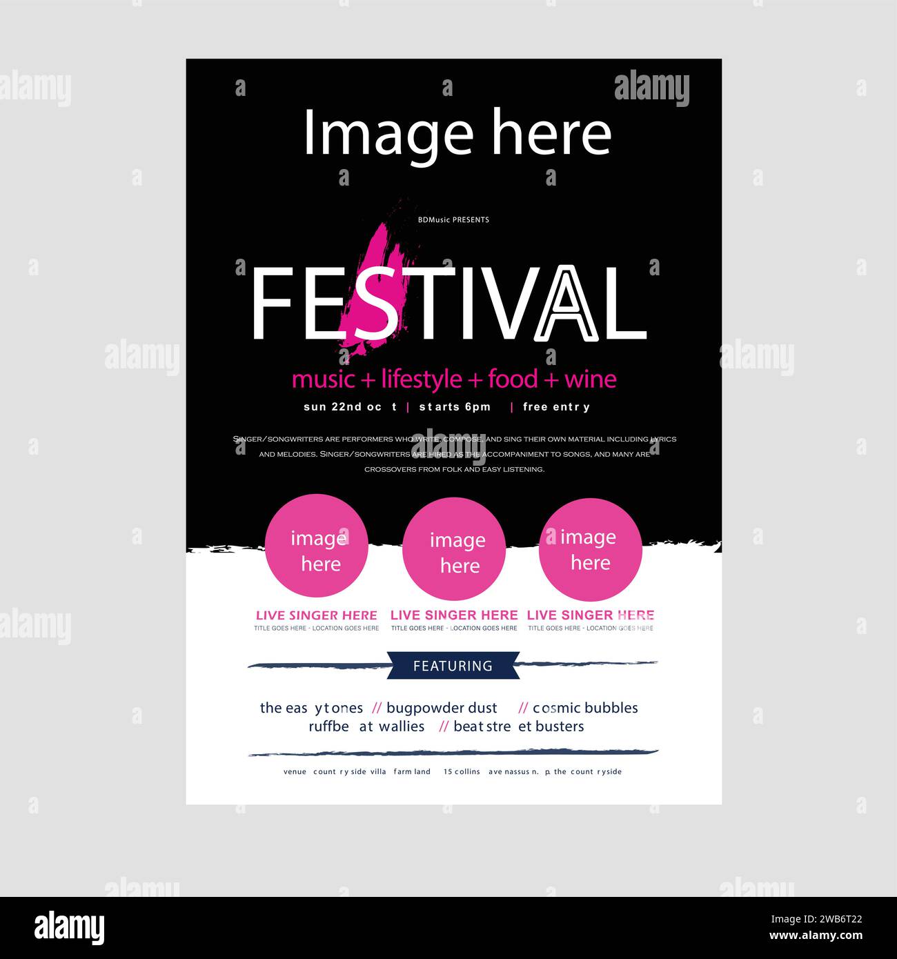 Abstract design decorated, Template, Banner or Flyer design for Musical ...
