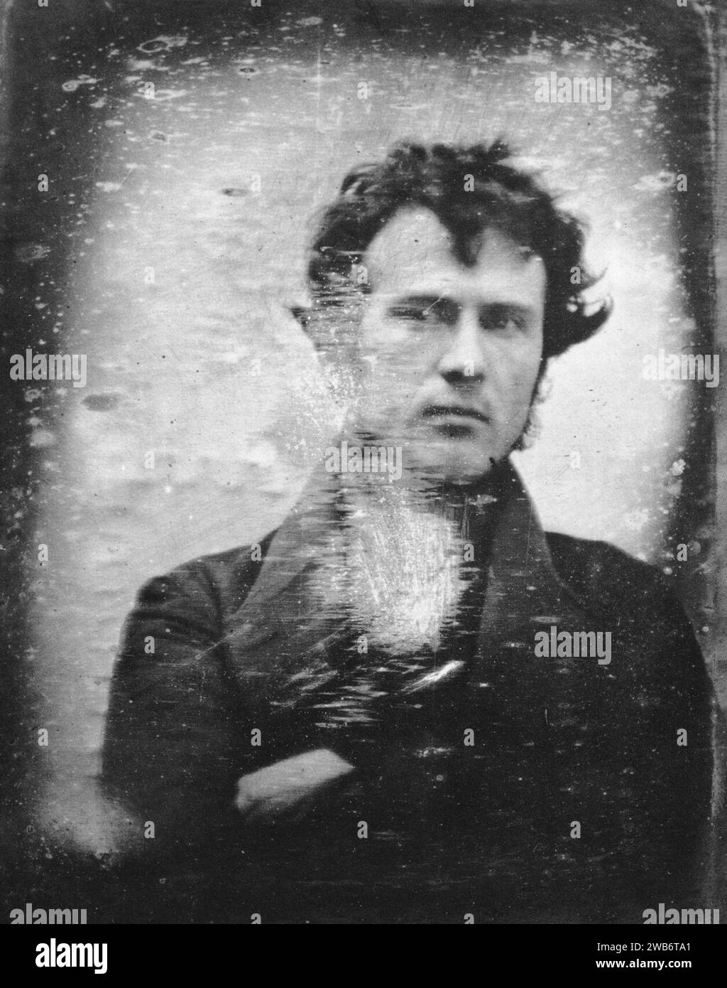 1839 Self-portrait by Robert Cornelius (cropped Stock Photo - Alamy