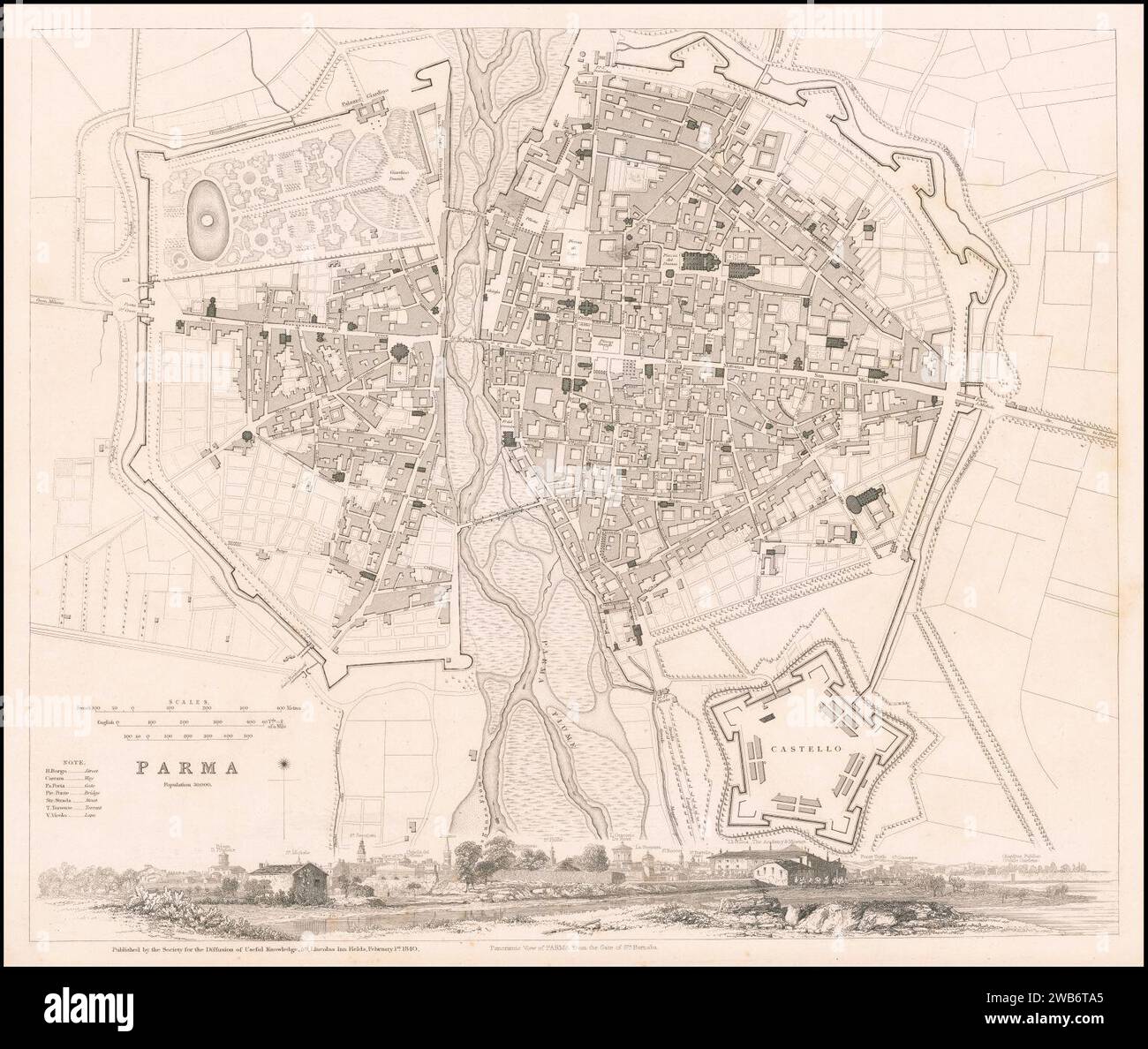 1840 map of Parma Stock Photo - Alamy