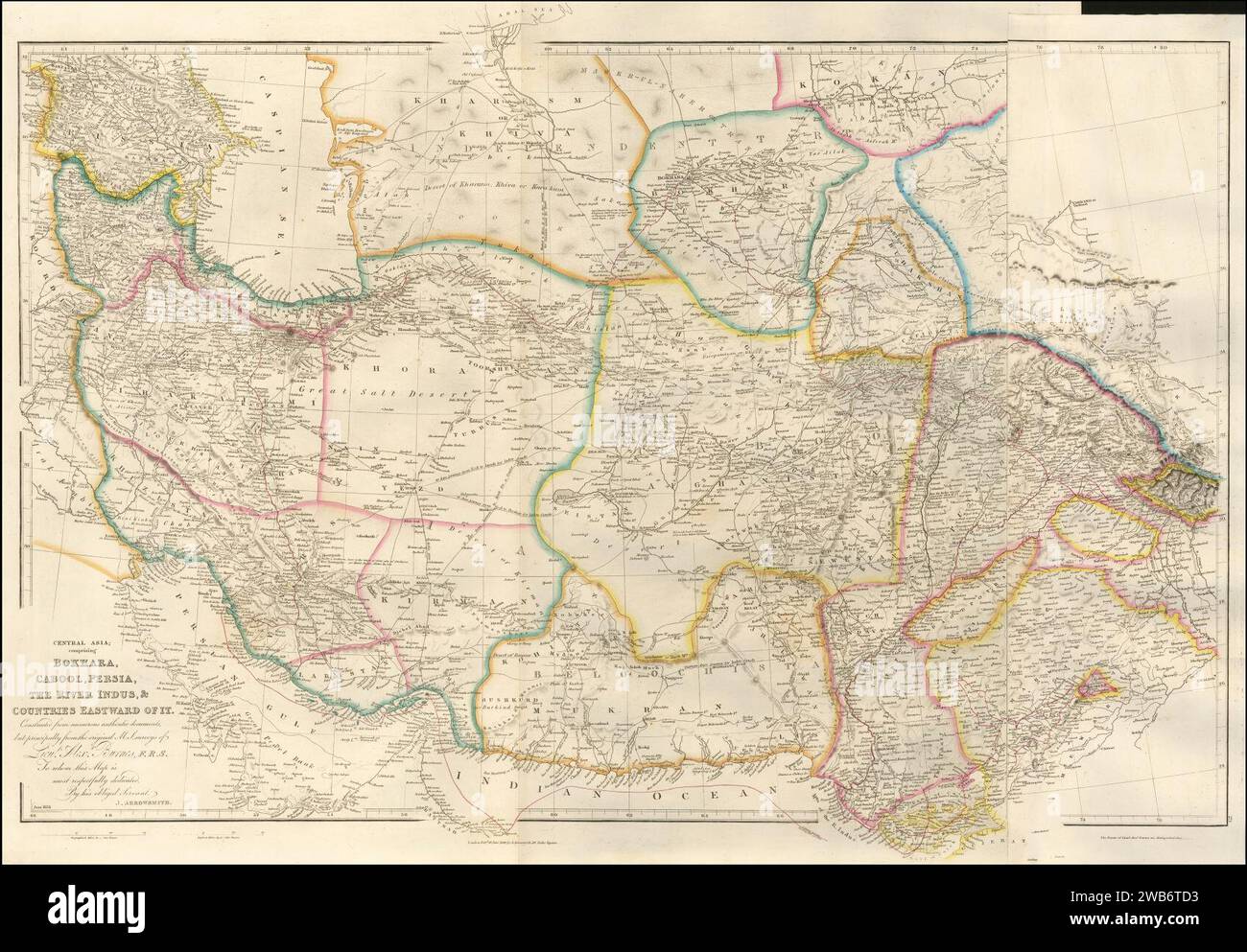 1842 map of Central Asia by John Arrowsmith Stock Photo - Alamy
