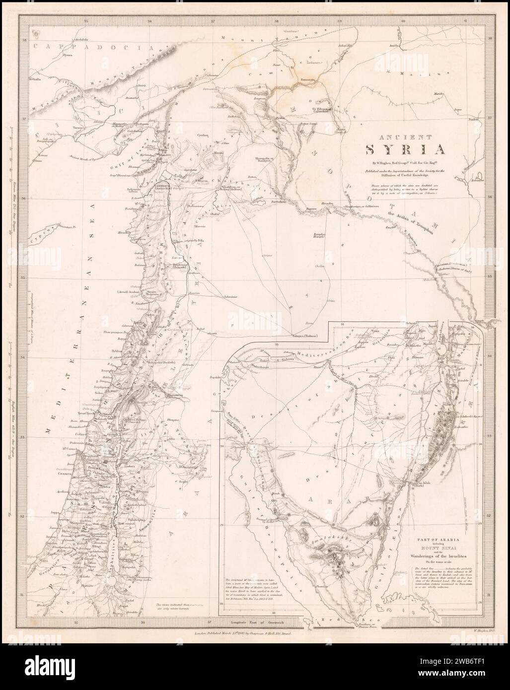 1843 map of Syria by the SDUK Stock Photo - Alamy