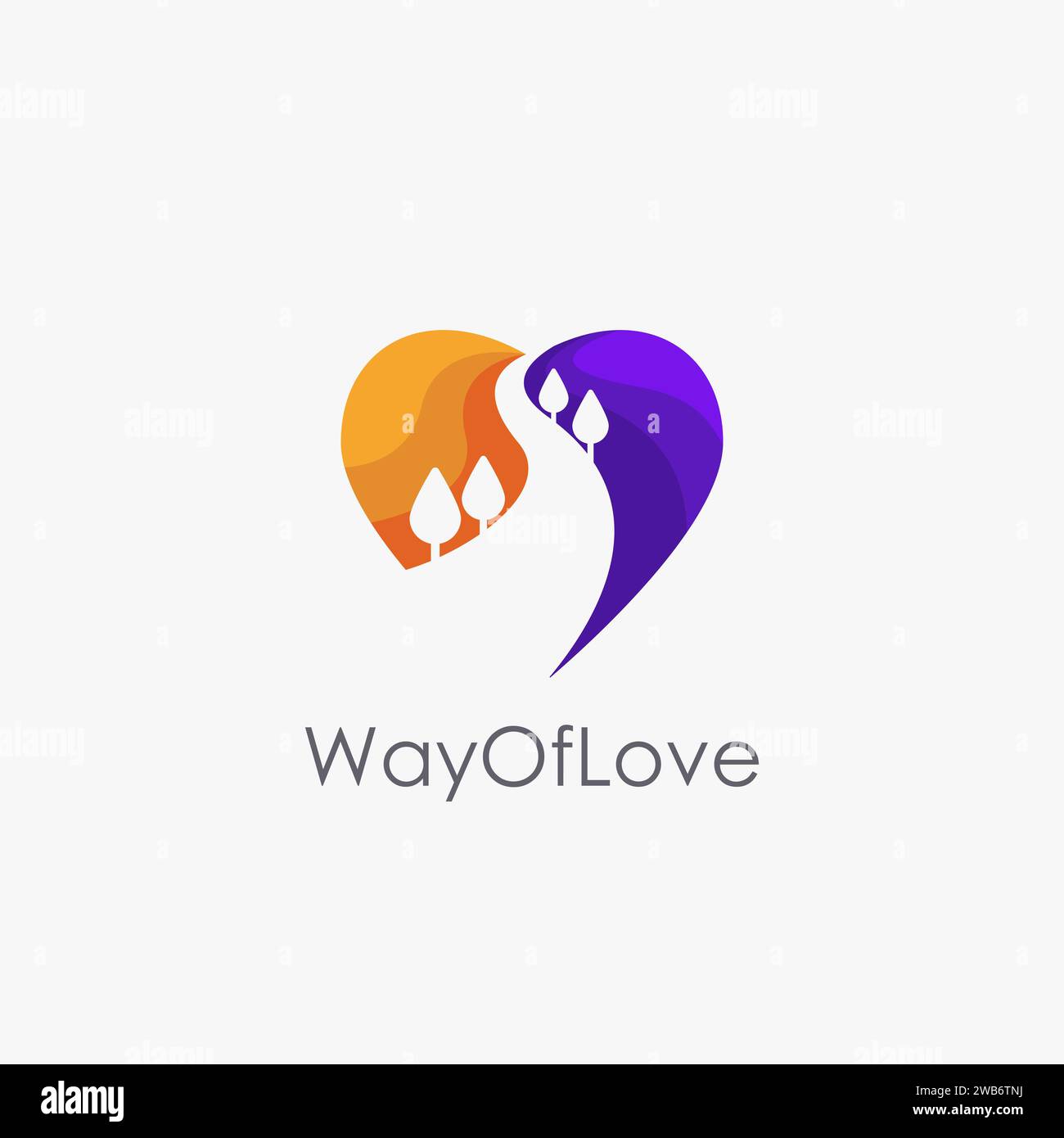 Love and nature way, warm logo icon, the way of love Stock Vector Image ...